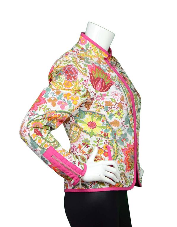 Etro Multi-Color Paisley Floral Jacket Sz 46 For Sale at 1stDibs