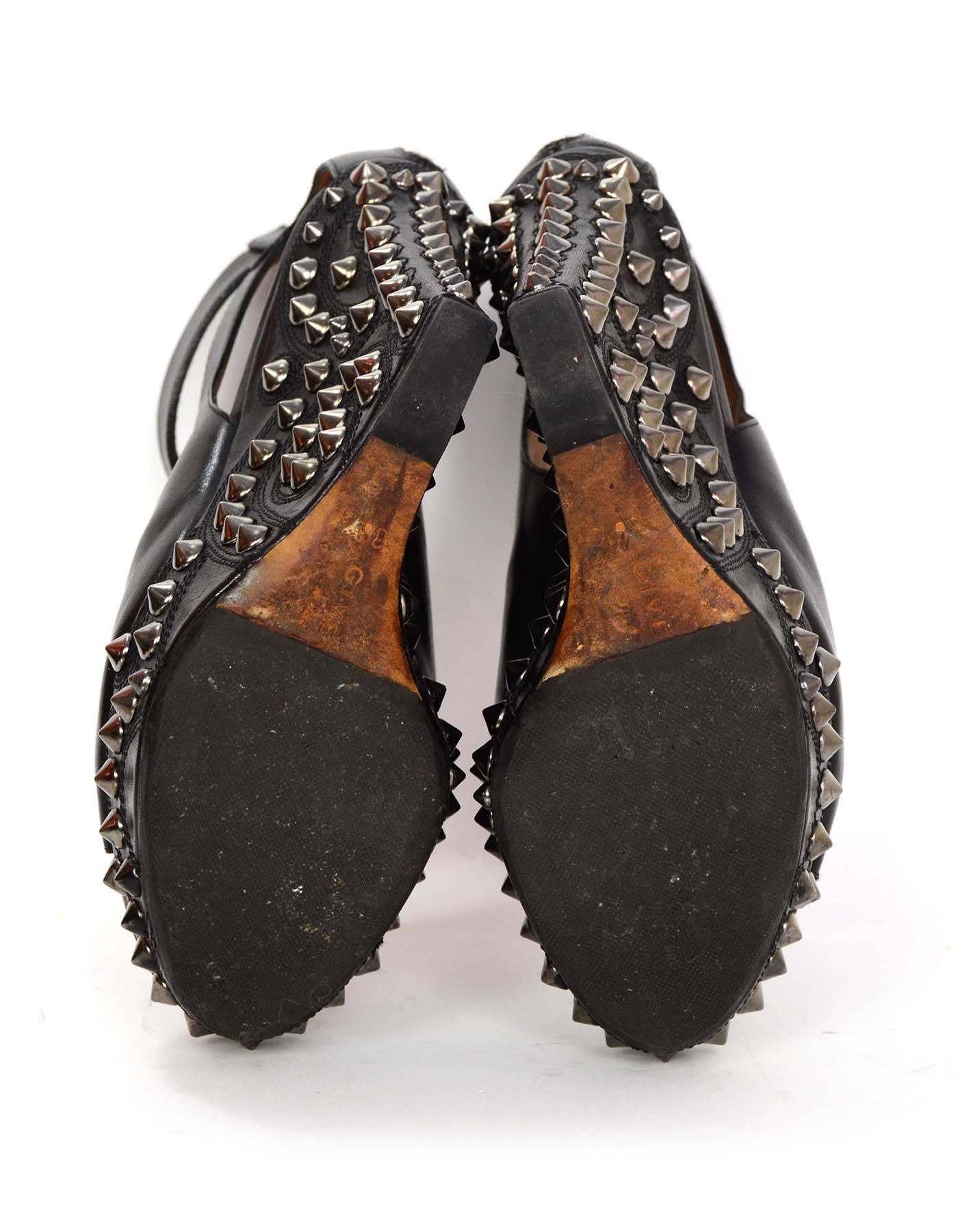 Givenchy Black Open-Toe Studded Wedge Ankle Booties Sz 36.5 For Sale at ...