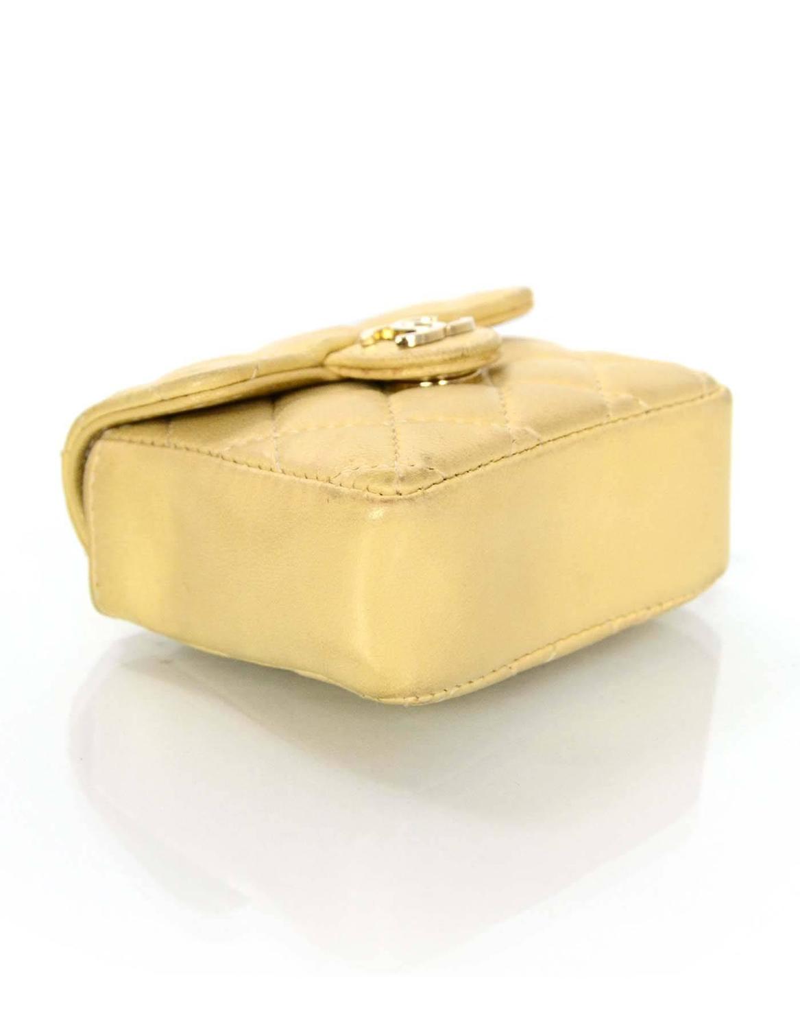 Chanel Beige Quilted Mini Flap Bag Key Ring/ Bag Charm For Sale at 1stdibs