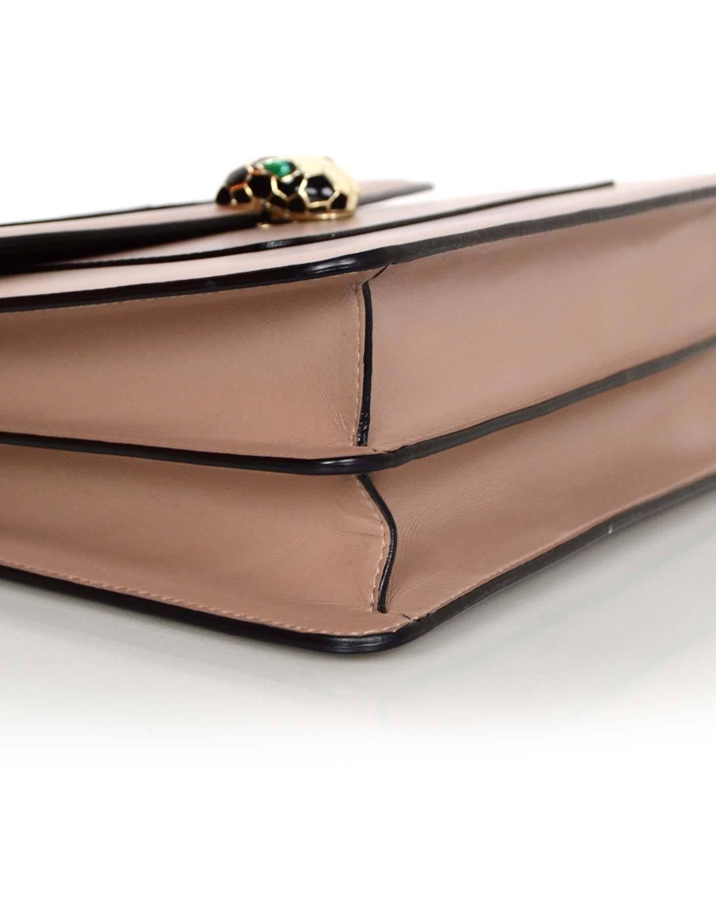 Bvlgari Taupe Leather Serpenti Forever Flap Cover Bag rt. $2, 800 at ...