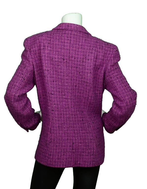 Chanel Purple Tweed Jacket Sz 46 For Sale at 1stDibs