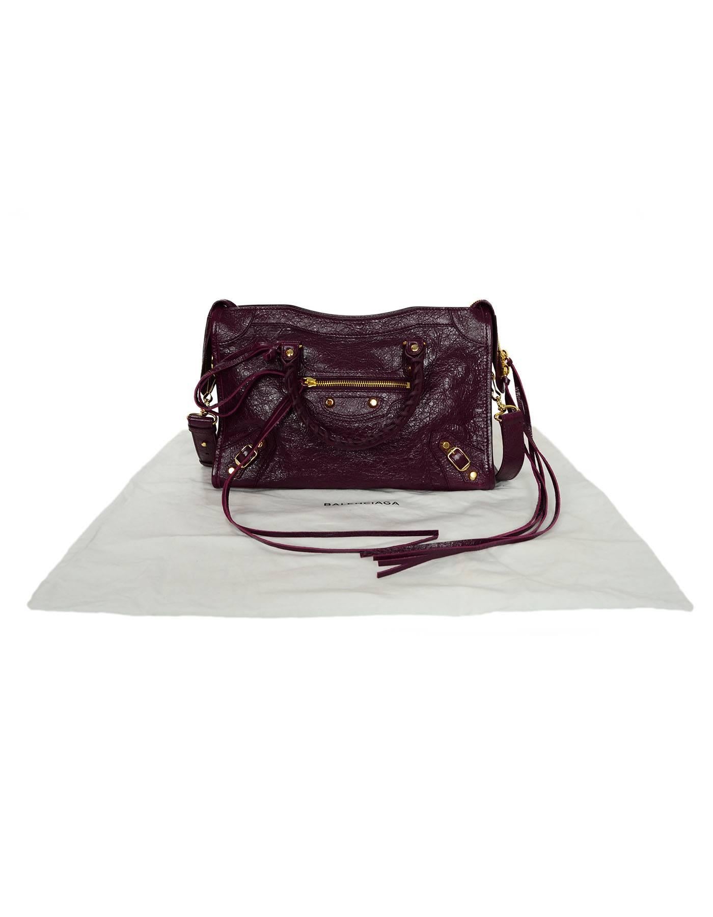 Balenciaga 2016 Burgundy Distressed Leather Small Classic City ...