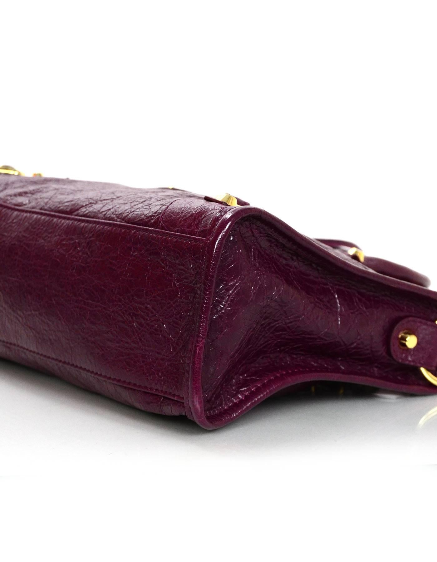 Balenciaga 2016 Burgundy Distressed Leather Small Classic City ...