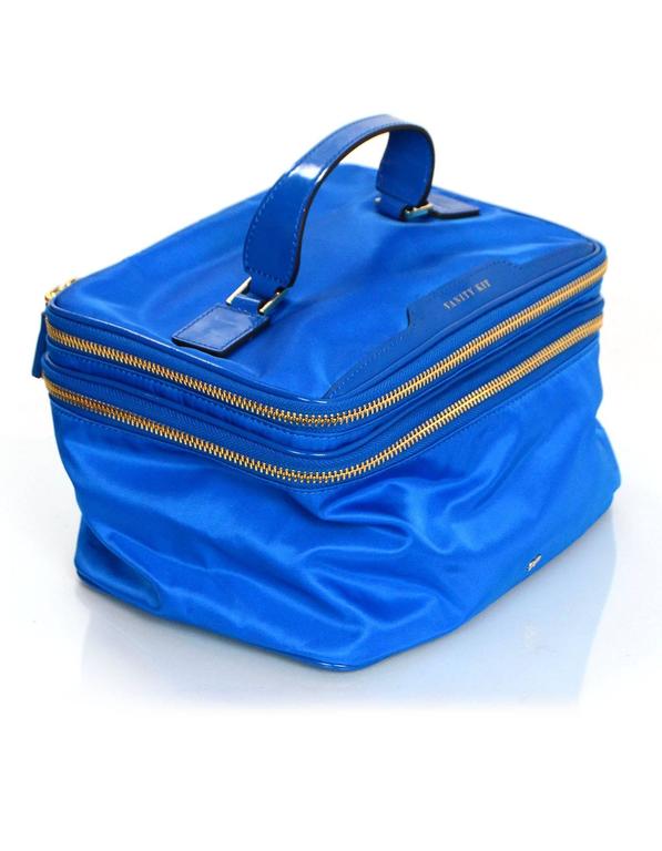 Anya Hindmarch 2016 Cobalt Blue Nylon Vanity Kit rt. 425 For Sale at ...