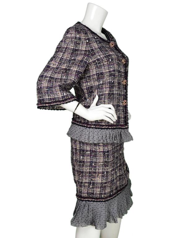 Chanel Purple Tweed Dress and Jacket Set sz FR48 at 1stDibs