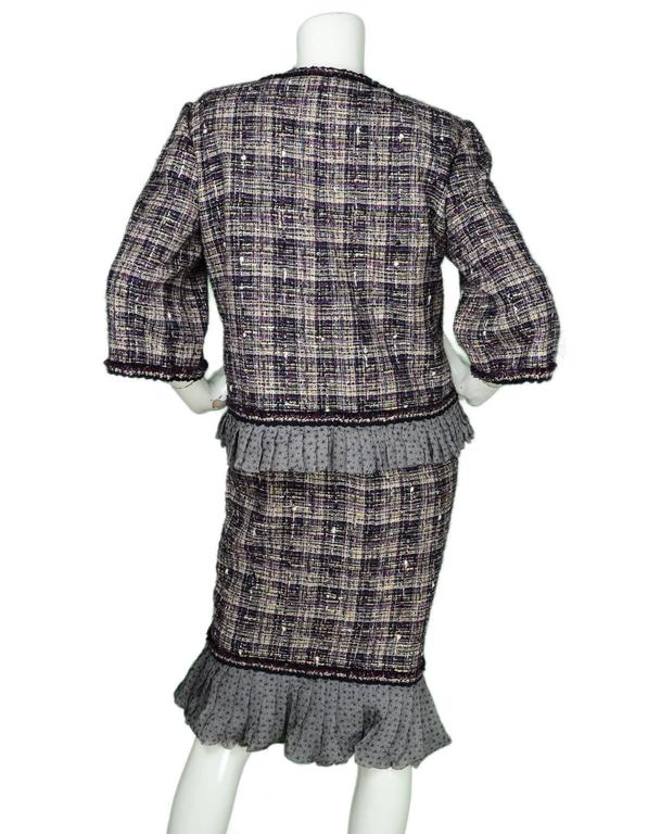 Chanel Purple Tweed Dress and Jacket Set sz FR48 at 1stDibs