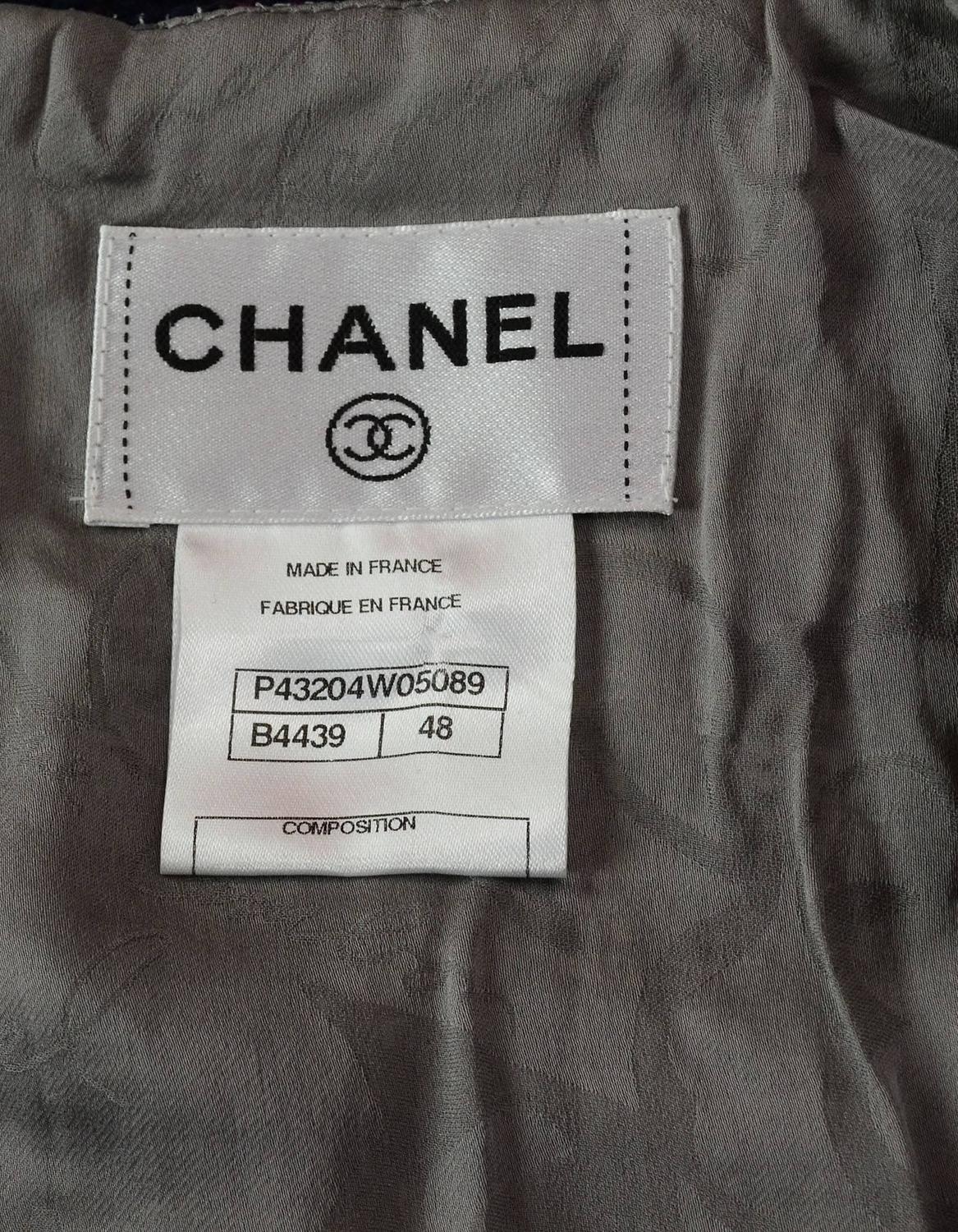 Chanel Purple Tweed Dress and Jacket Set sz FR48 For Sale at 1stdibs