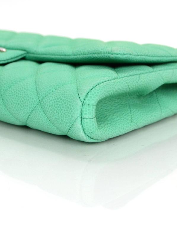 Chanel Seafoam Green Quilted Caviar Leather Timeless Clutch Bag CWC rt ...