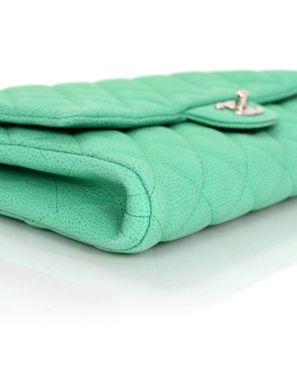 Chanel Seafoam Green Quilted Caviar Leather Timeless Clutch Bag CWC rt ...
