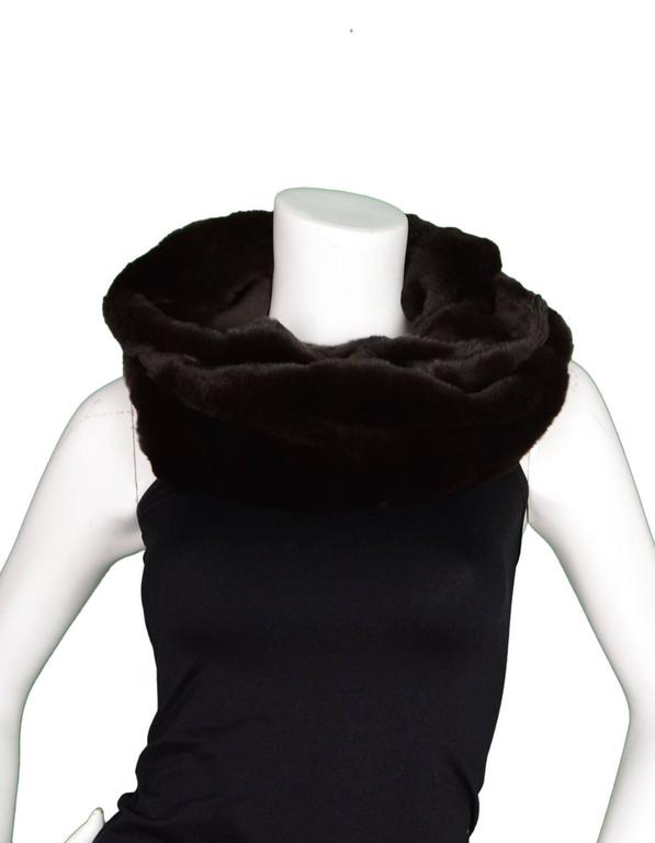 Chanel Brown Rabbit Fur Infinity Scarf For Sale at 1stDibs