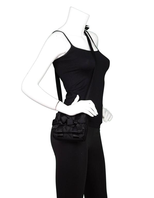 Chanel Vintage Black Satin Bow Crossbody Bag For Sale at 1stDibs