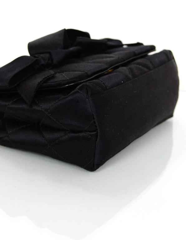 Chanel Vintage Black Satin Bow Crossbody Bag For Sale at 1stDibs