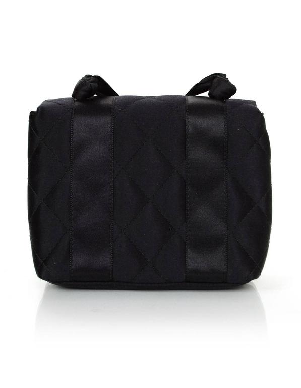 Chanel Vintage Black Satin Bow Crossbody Bag For Sale at 1stDibs