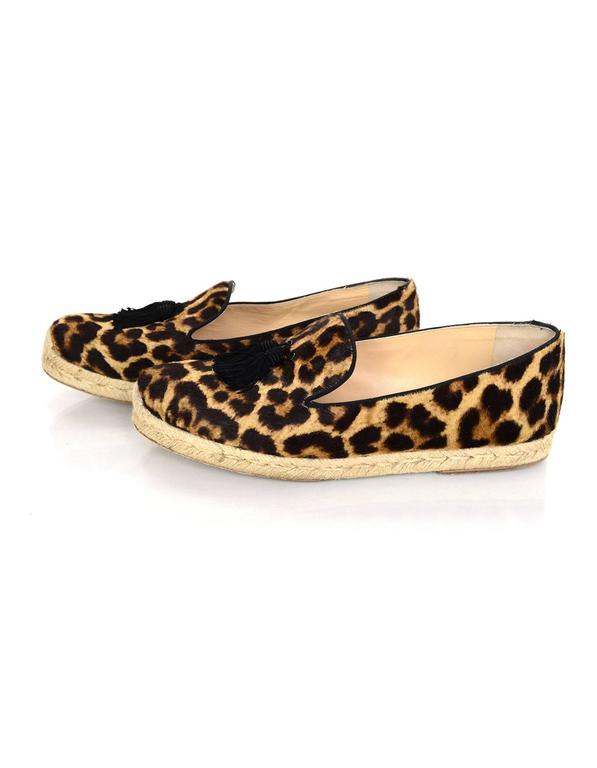 Christian Louboutin Ponyhair Leopard Print Espadrilles w/ Tassel sz 10 ...
