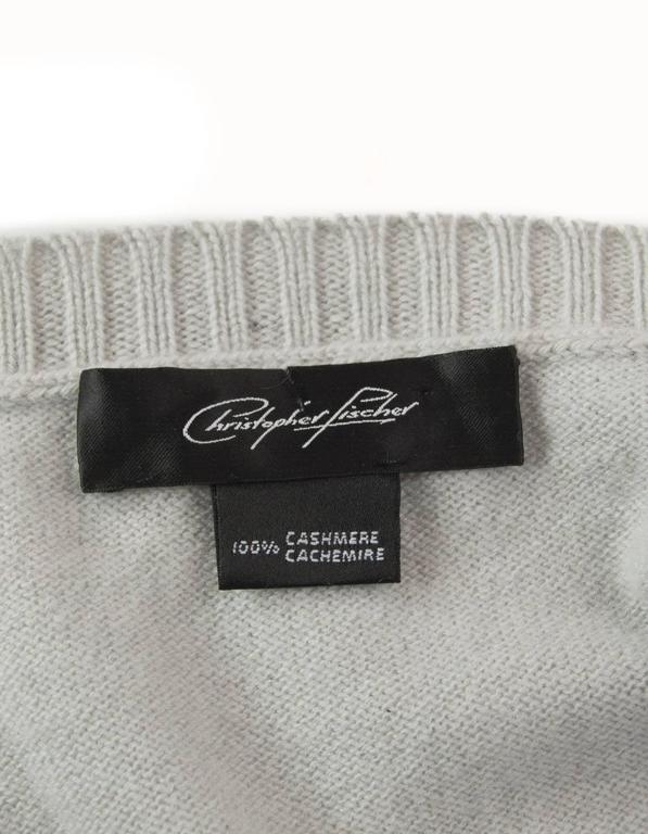Christopher Fischer Grey and Silver Cashmere Sweater sz XL For Sale at ...