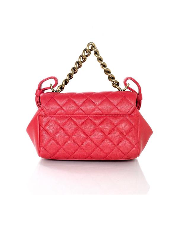 Chanel Red Quilted Leather Crossbody Flap Bag w/ Top Handle For Sale at ...