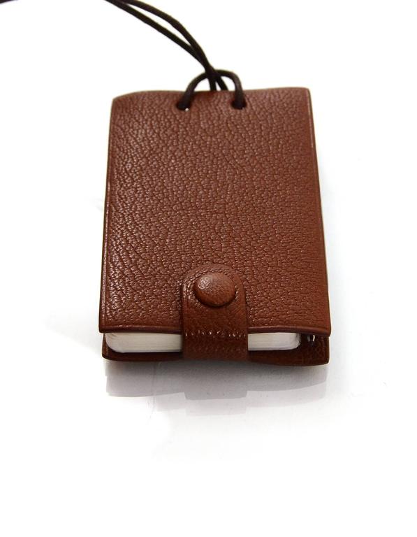 Hermes Brown Chevre Leather Notebook Necklace w/ Pen at 1stDibs ...