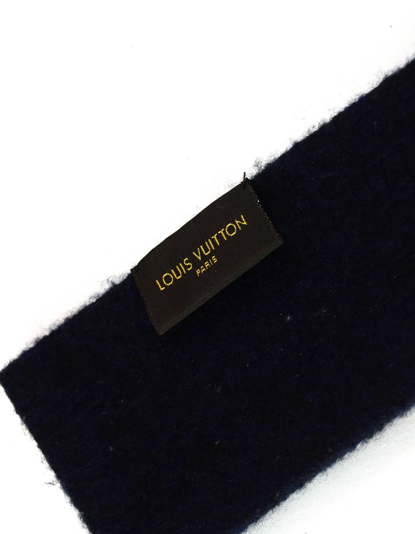 Louis Vuitton Navy Trunks Cashmere Bandeau Scarf w/BOX For Sale at 1stDibs