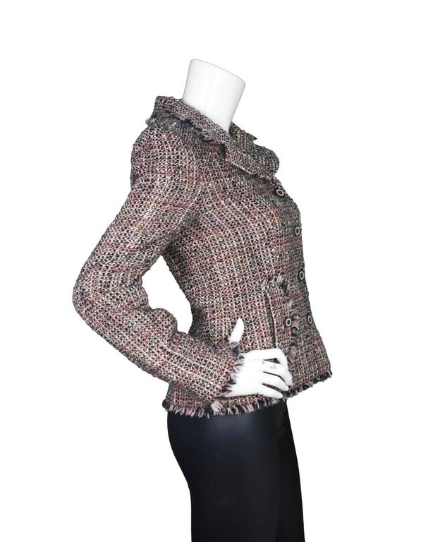 Chanel Multi-Color and Metallic Tweed Jacket sz FR38 For Sale at 1stDibs