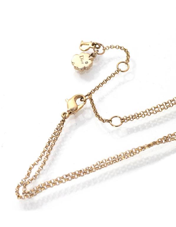 Christian Dior Gold Double Chain 3 Ring Necklace at 1stDibs | dior gold ...