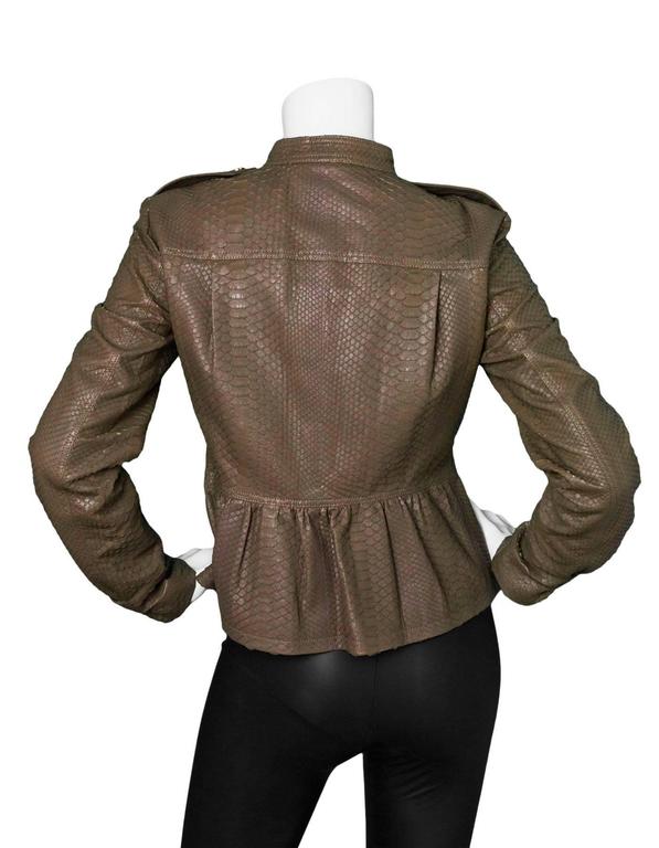 Burberry London Fawn Python Peplum Jacket sz US8 For Sale at 1stDibs ...
