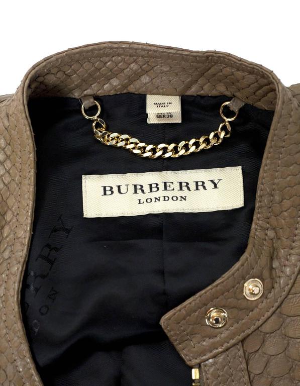 Burberry London Fawn Python Peplum Jacket sz US8 For Sale at 1stDibs ...