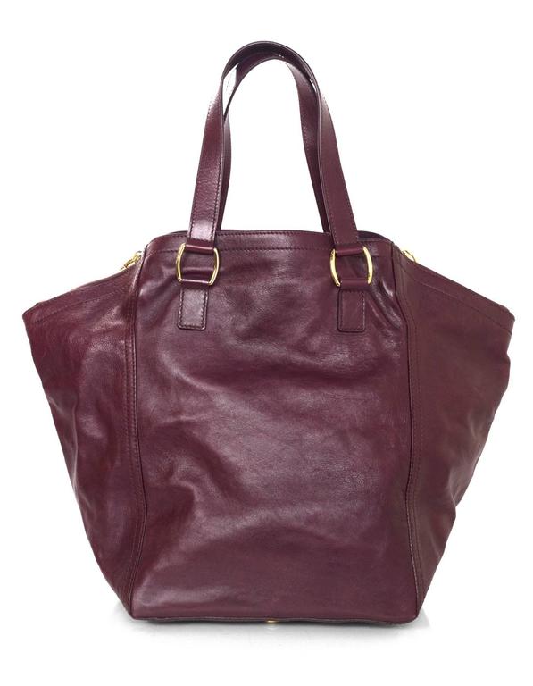 Yves Saint Laurent Burgundy Leather Large Downtown Tote Bag For Sale at ...