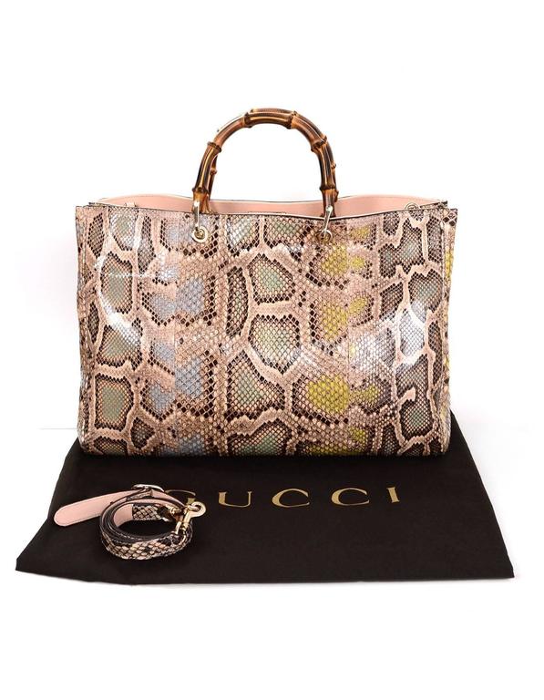 Gucci Blush Python Large Shopper Tote Bag w. Bamboo Handles rt. $3, 800 ...
