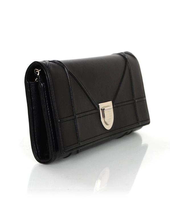 Christian Dior Black Diorama Croisiere WOC Wallet on a Chain Crossbody ...