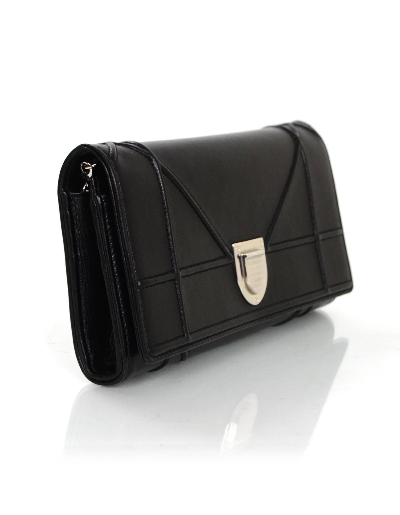 Christian Dior Black Diorama Croisiere WOC Wallet on a Chain Crossbody ...