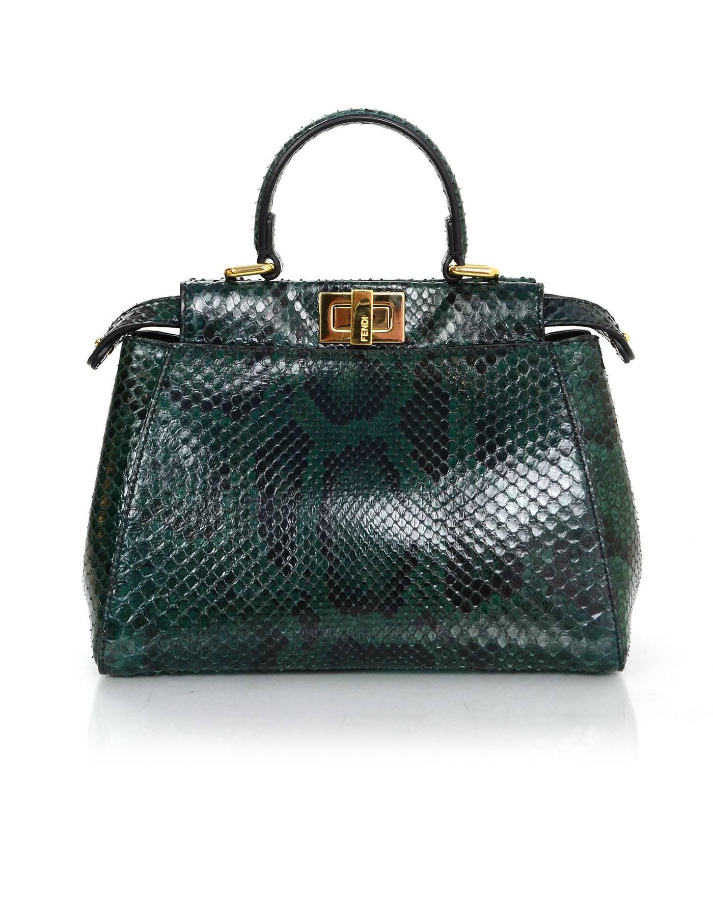 Fendi Green Python Mini Peek-a-Boo Crossbody Bag rt. $5, 950 For Sale ...