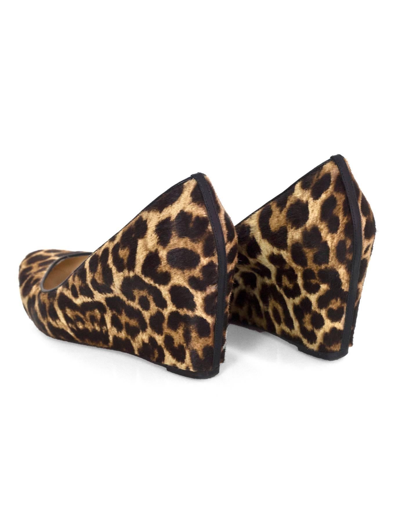 Christian Louboutin Leopard Ponyhair Wedges Sz 41 For Sale at 1stDibs