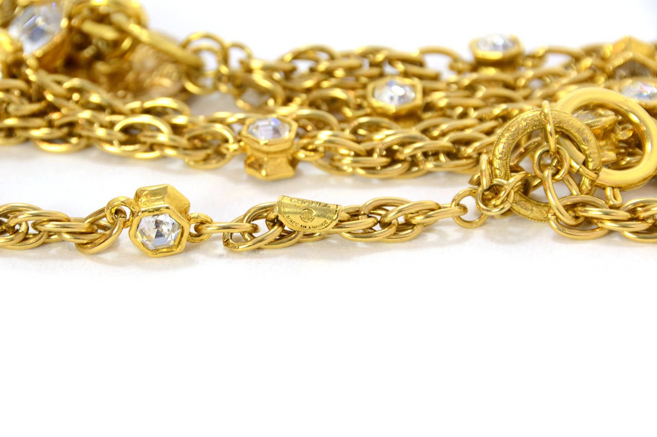 Chanel Vintage 70's-80's Gold Chain Multi-Strand Necklace w/CC Pendant ...