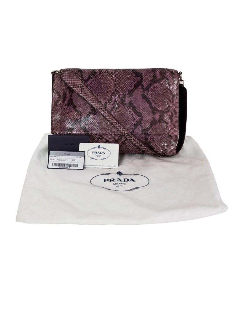 Prada Purple Python Shoulder Bag with Dust Bag For Sale at 1stDibs ...