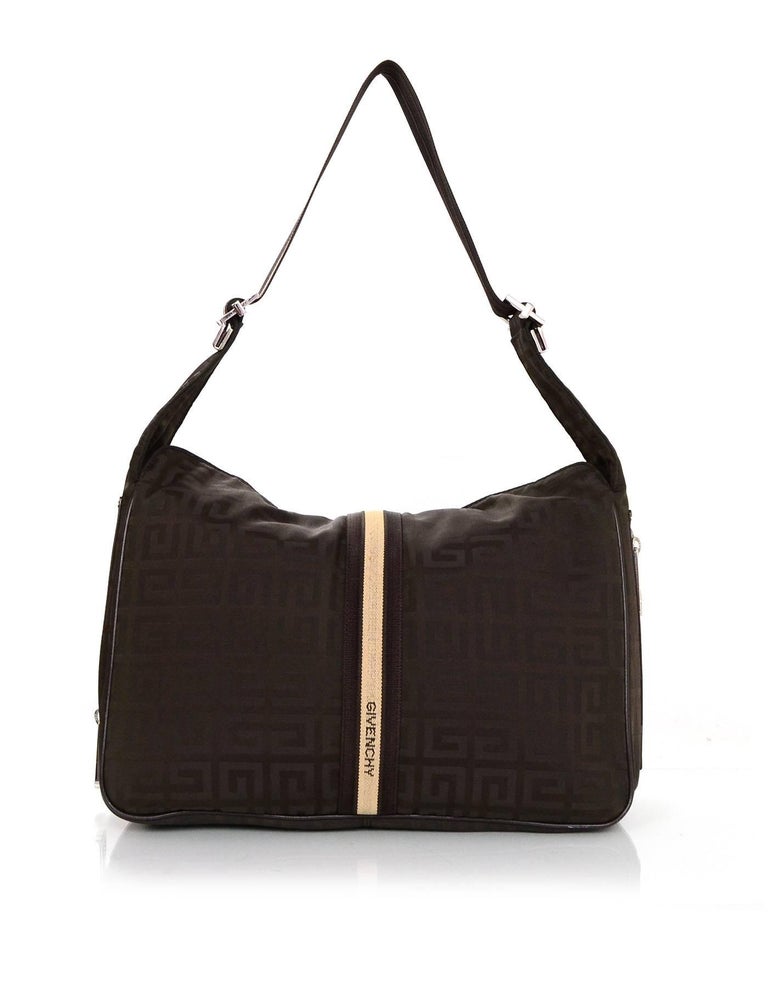 Givenchy Brown Monogram Nylon Shoulder Bag For Sale at 1stDibs
