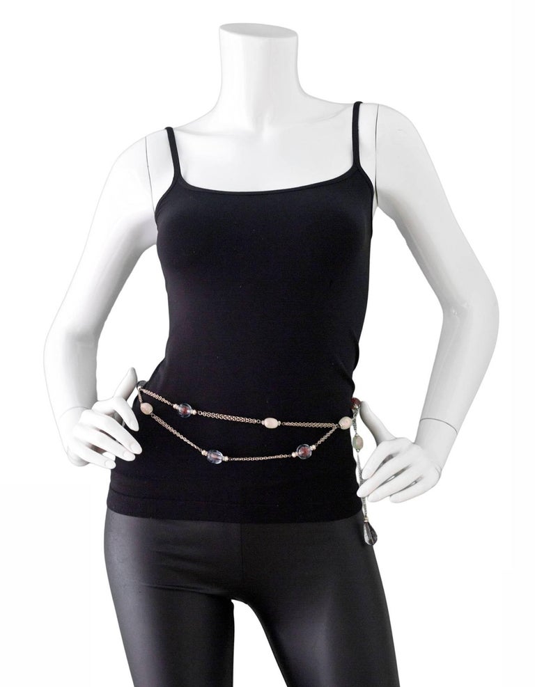 Chanel '90s Vintage Iridescent Bead and Faux Pearl 27" Chain Belt at ...