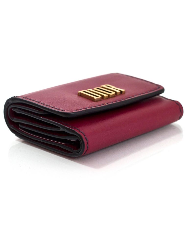 Christian Dior 2017 Scarlet Red Dfence Compact Wallet with DB For Sale ...