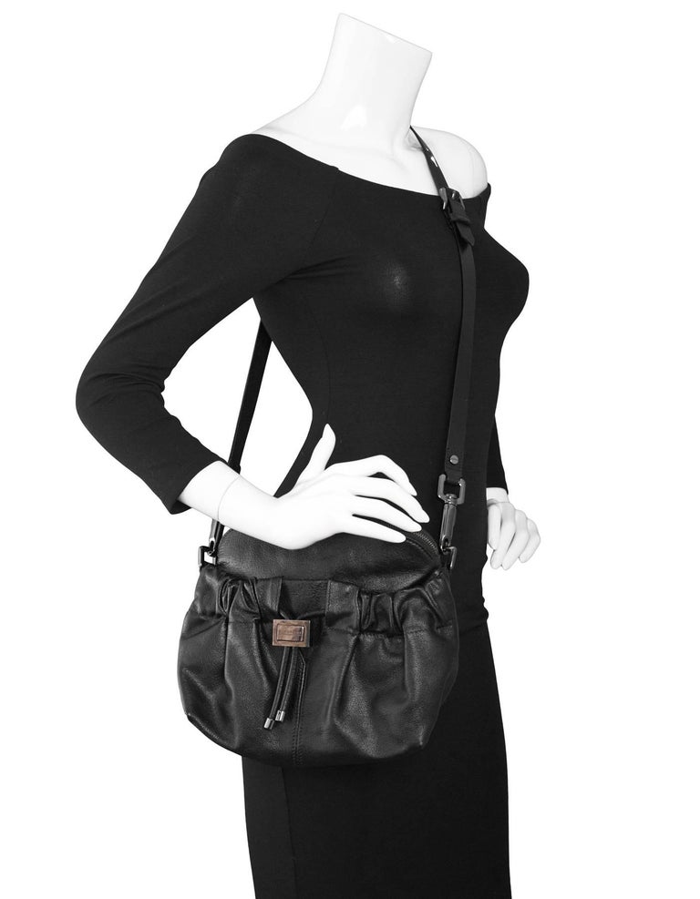 Burberry Black Leather Drawstring Crossbody Bag For Sale at 1stDibs