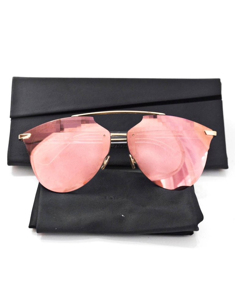 Christian Dior Pink Reflected P Aviator Sunglasses with Case For Sale ...