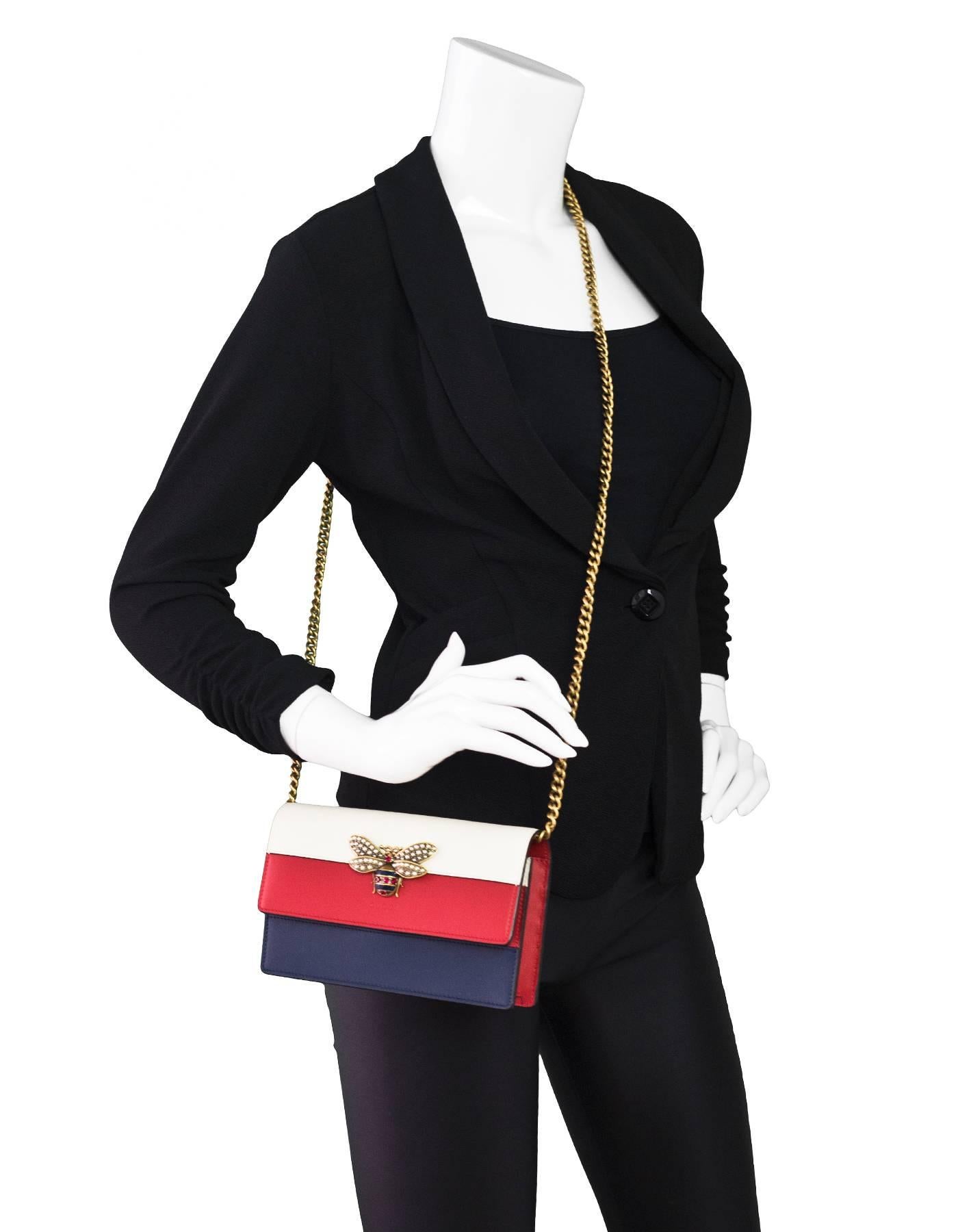 Gucci Tri-Color Queen Margaret Bee Mini Bag with Box and DB For Sale at ...