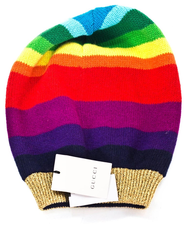 Gucci 2017 Rainbow Tiger Beanie Hat NWT rt. $680 at 1stDibs | gucci ...