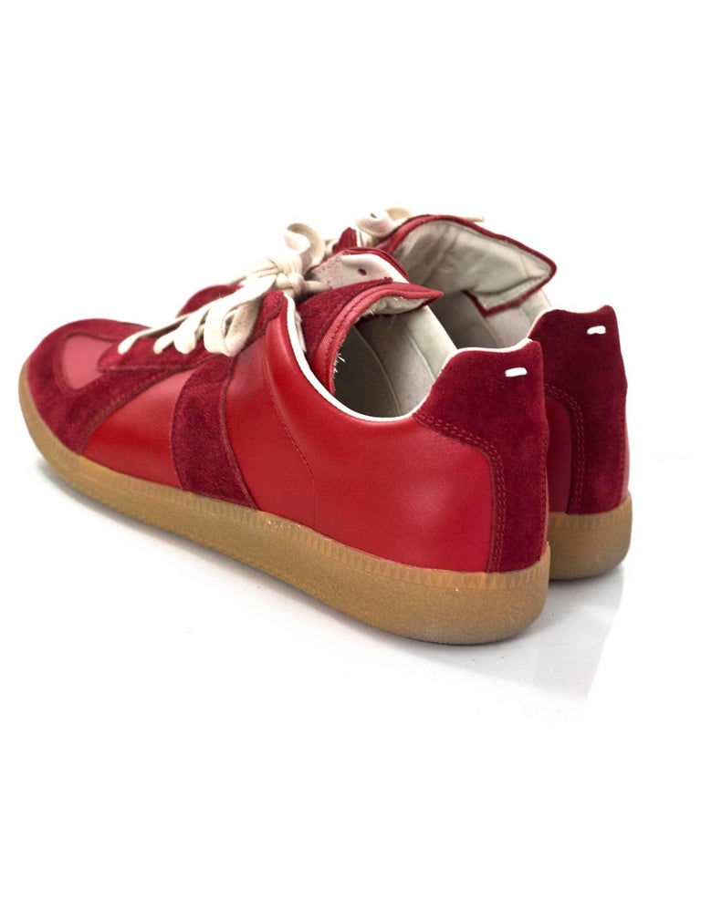 Maison Margiela Men's Red Leather and Suede Sneakers Sz 41 NIB For Sale ...
