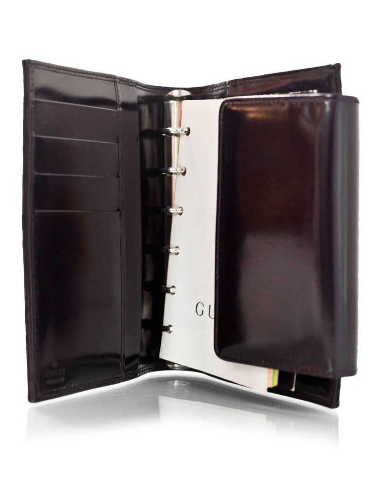 Gucci Brown Monogram Agenda Notebook/Wallet For Sale at 1stDibs ...