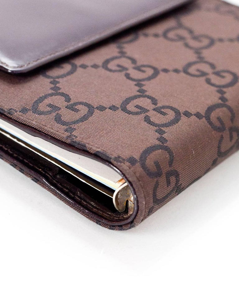 Gucci Brown Monogram Agenda Notebook/Wallet For Sale at 1stDibs ...