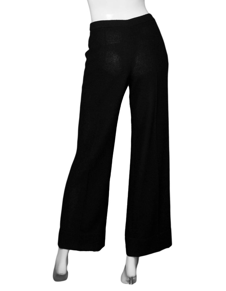 Chanel Black Wool Slacks Sz FR38 For Sale at 1stDibs