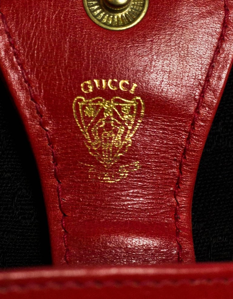 Gucci Vintage Black and Red Monogram Golf Themed Crossbody/Waist Bag ...