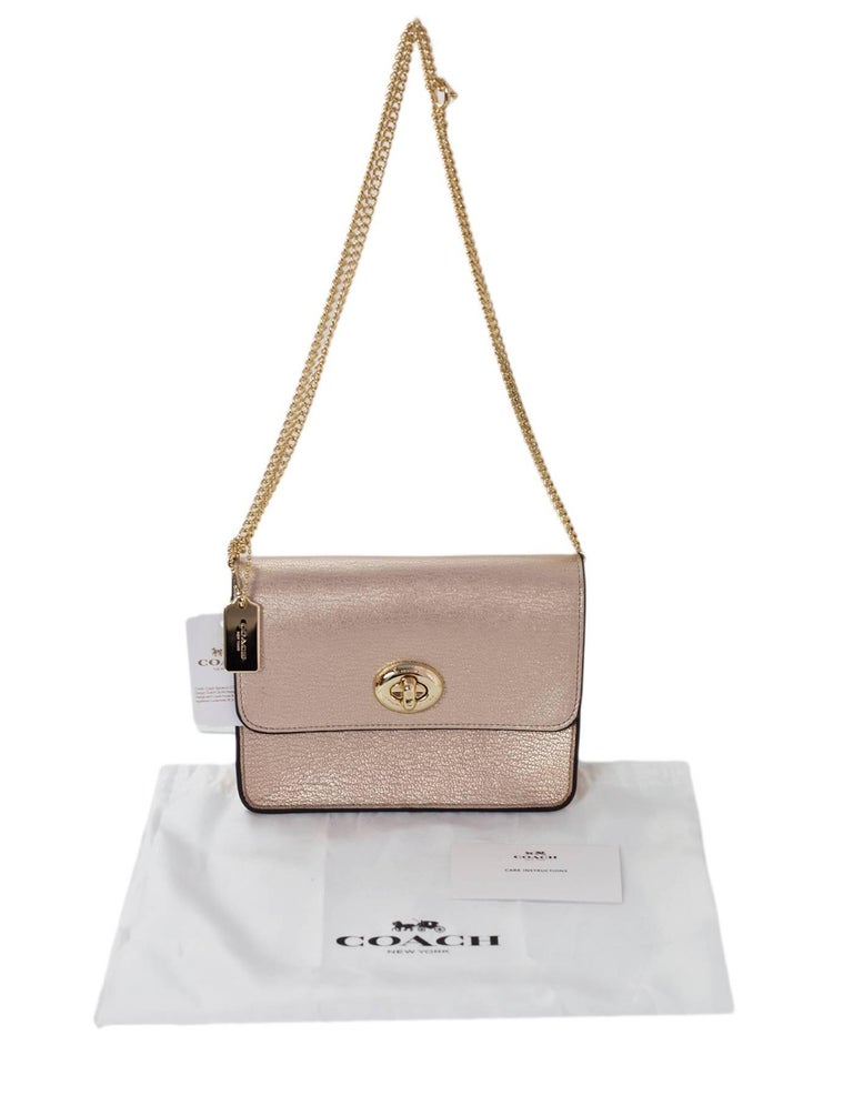 Coach Light Pink Metallic Mini Twist Lock Crossbody NWT For Sale at ...