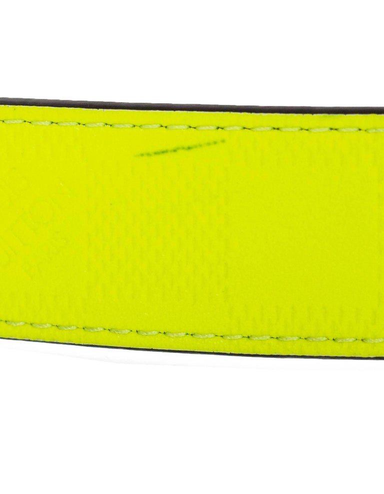 Louis Vuitton Neon Yellow Embossed Damier Infini Belt Sz 95 For Sale at ...