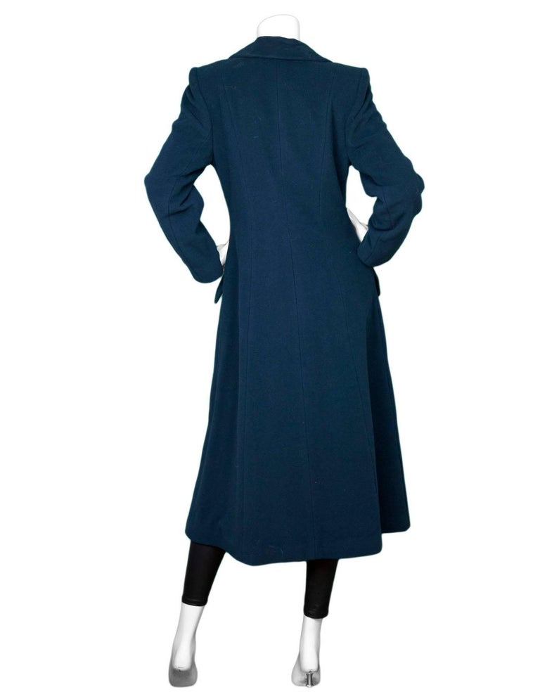 Linea 2 Teal Wool Double-Breasted Coat Size IT38 with Tags For Sale at ...