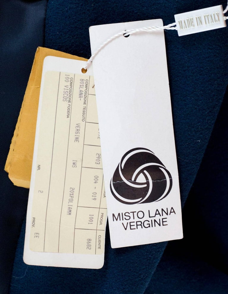 Linea 2 Teal Wool Double-Breasted Coat Size IT38 with Tags For Sale at ...